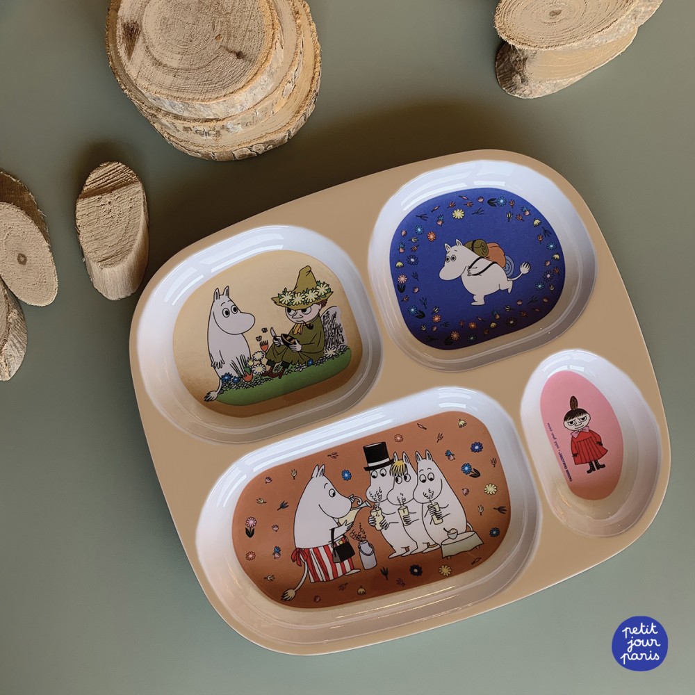 Plateau à 4 Compartiments Moomin - Vaisselle enfant | PETIT JOUR