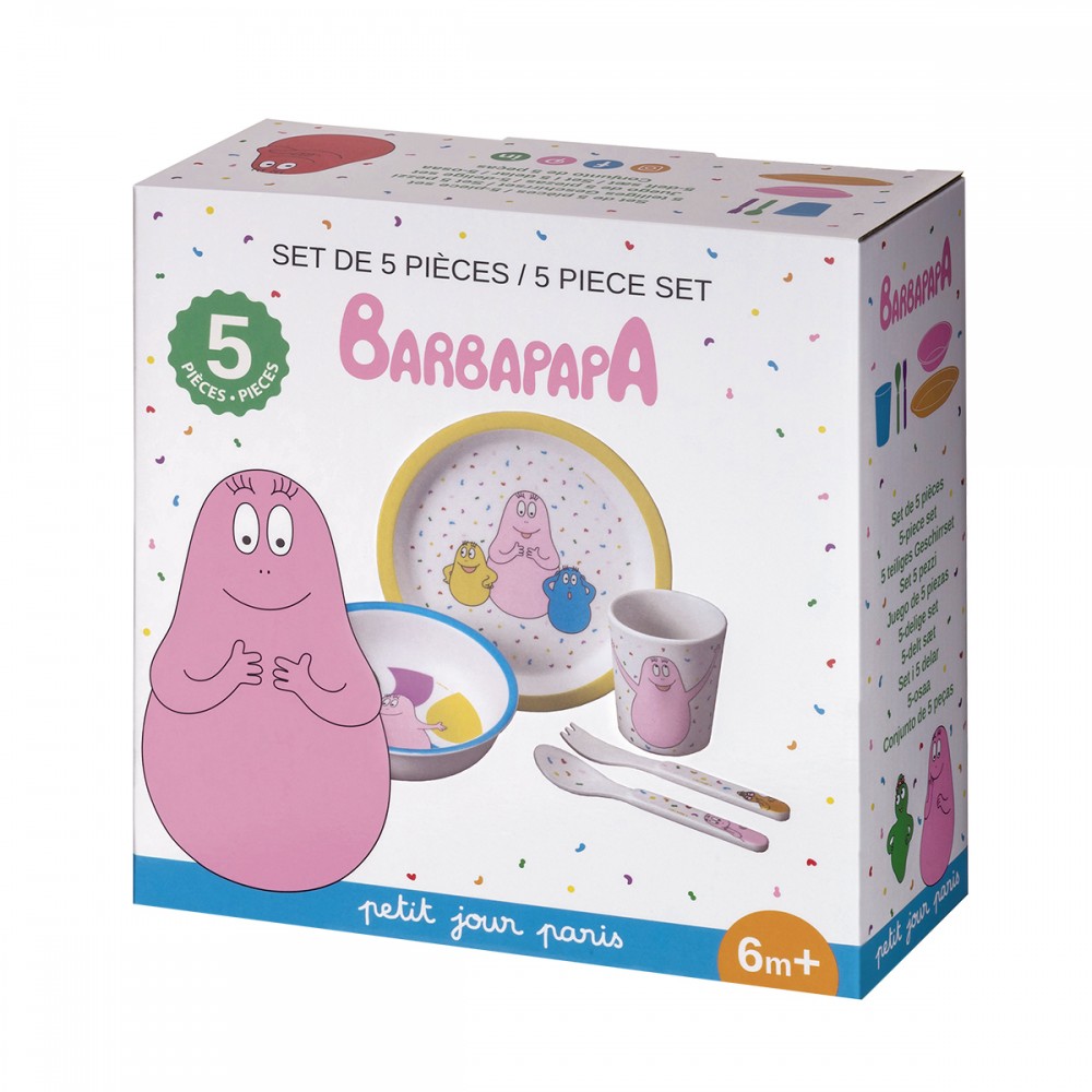 Coffret Cadeau 5 Pièces Barbapapa - Vaisselle enfant | PETIT JOUR