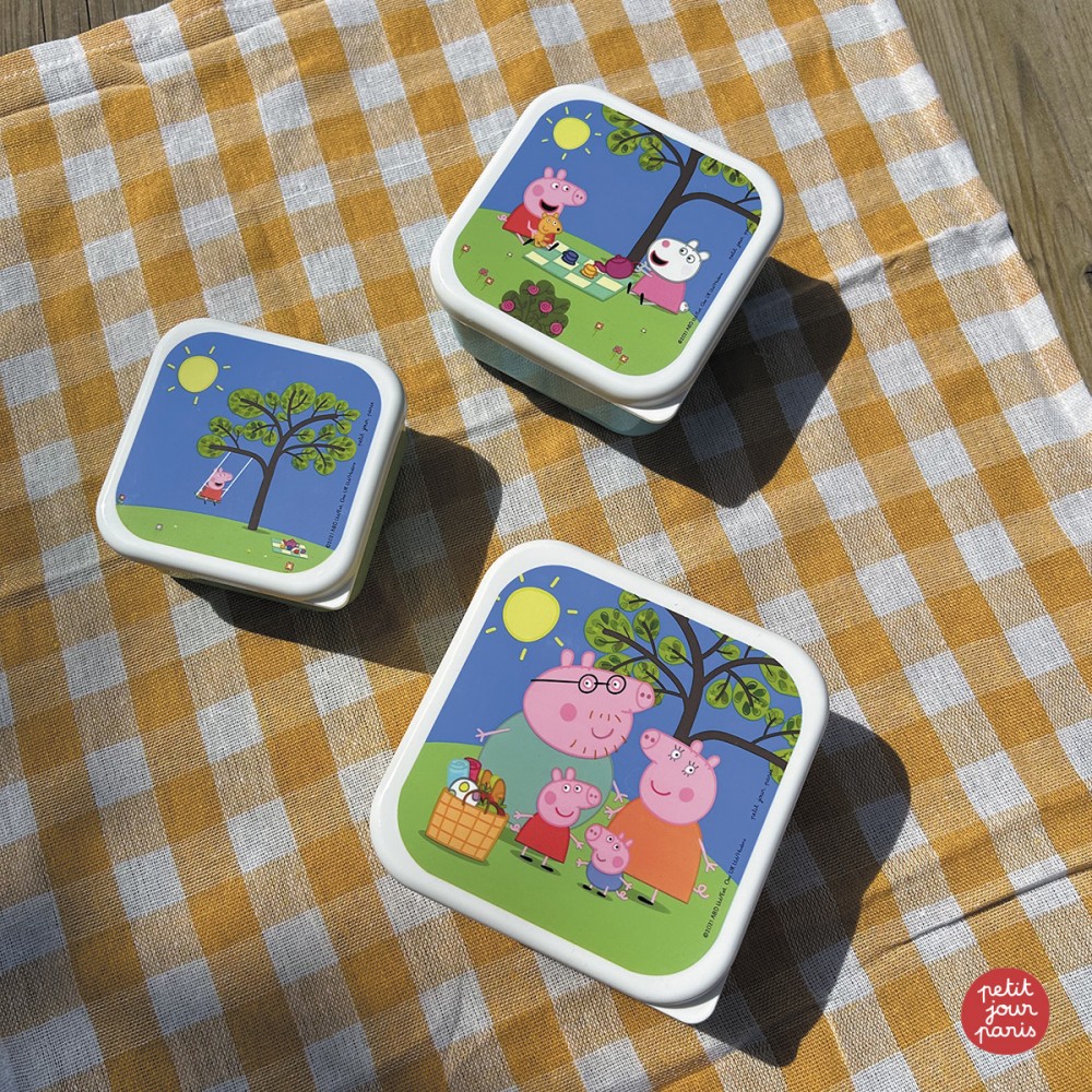 Set de 3 lunch box Peppa Pig - Boîtes repas enfant | PETIT JOUR