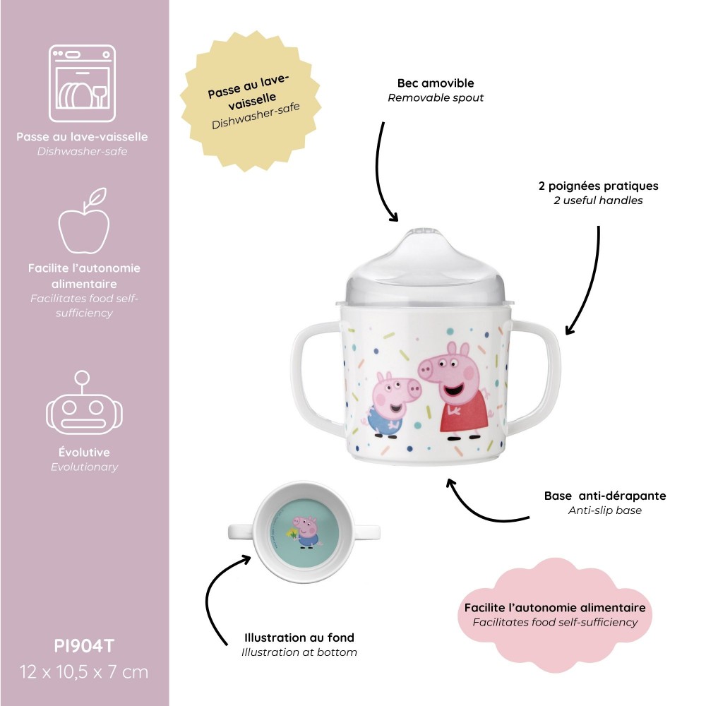 LEARNING CUP WITH ANTI-SLIP BASE PEPPA PIG